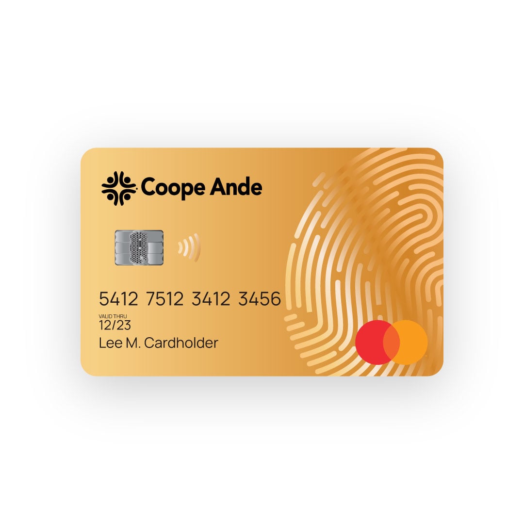 Tarjeta de crédito Coope Ande Mastercard® Dorada | Coopeande